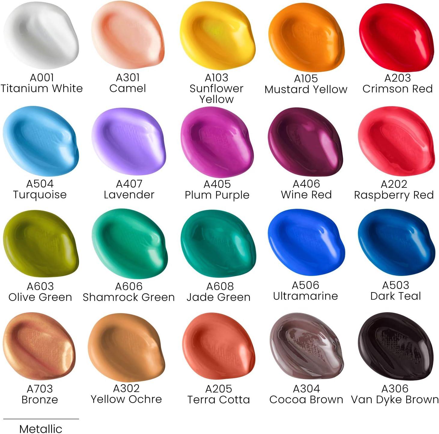 ARTEZA Craft Acrylic Paint Set, Water-Based Acrylic Craft Paint, Matte ...