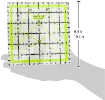 ARTEZA Quilting Ruler, Laser Cut Acrylic, Double Colored Grid Lines, 8. ...