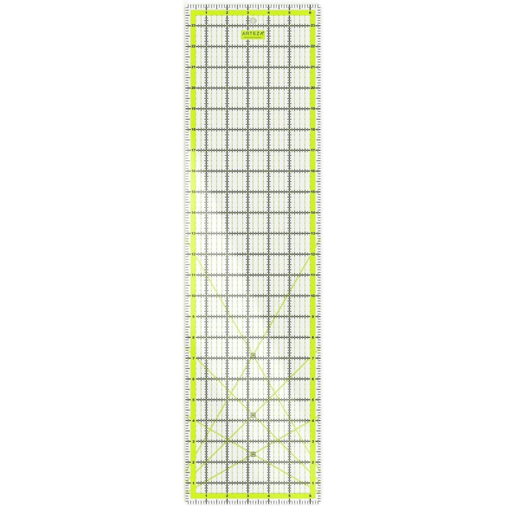 ARTEZA Quilting Ruler, Laser Cut Acrylic, Double Colored Grid Lines, 8. ...