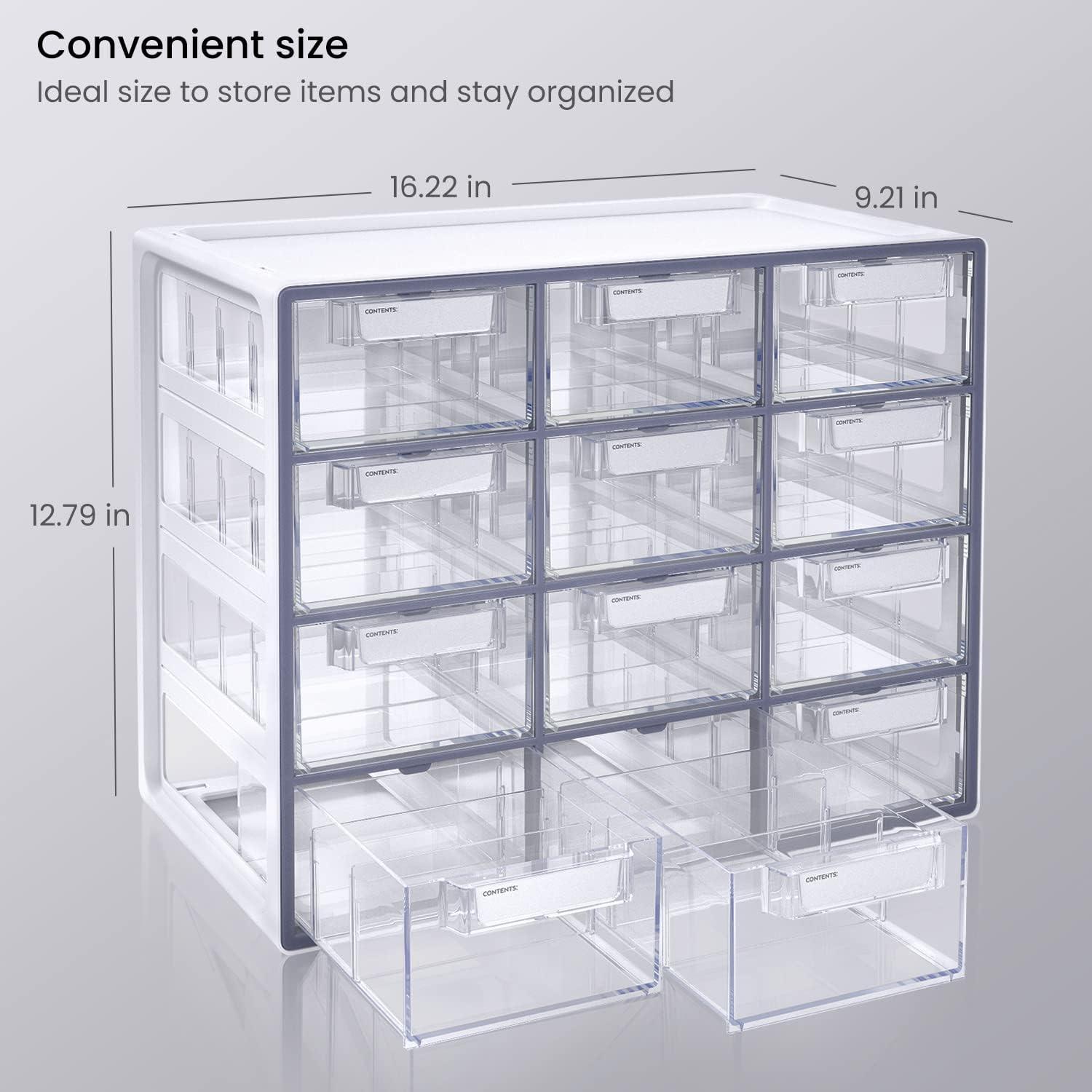 ARTEZA 20 Drawer Organizer and Storage Cabinet – Clear Plastic ...