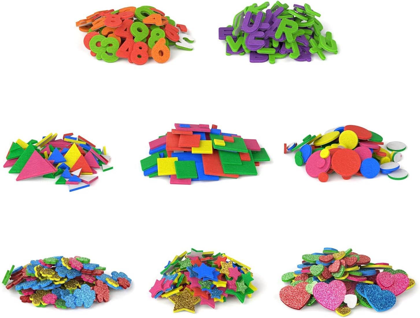 ARTEZA EVA Foam Shapes, 1000 Pieces, Assorted Colors, Peel and Stick ...