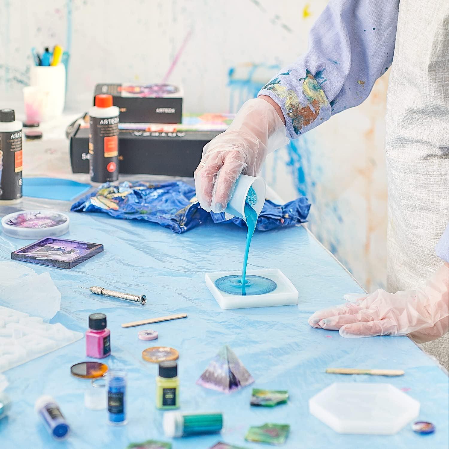 ARTEZA Resin Keychain Molds and Accessories, 37-Piece Kit, Numbers and ...