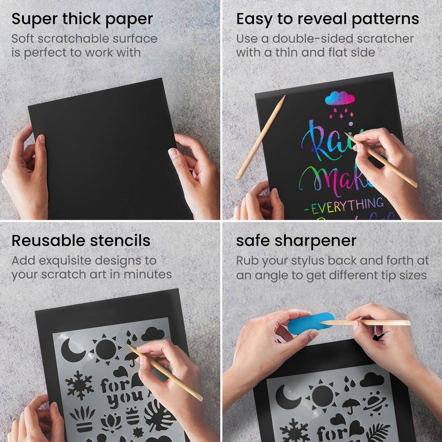 ARTEZA Scratch Paper, Set of 42 Sheets, 10.9 x 8.2 Inches, Includes 4 ...