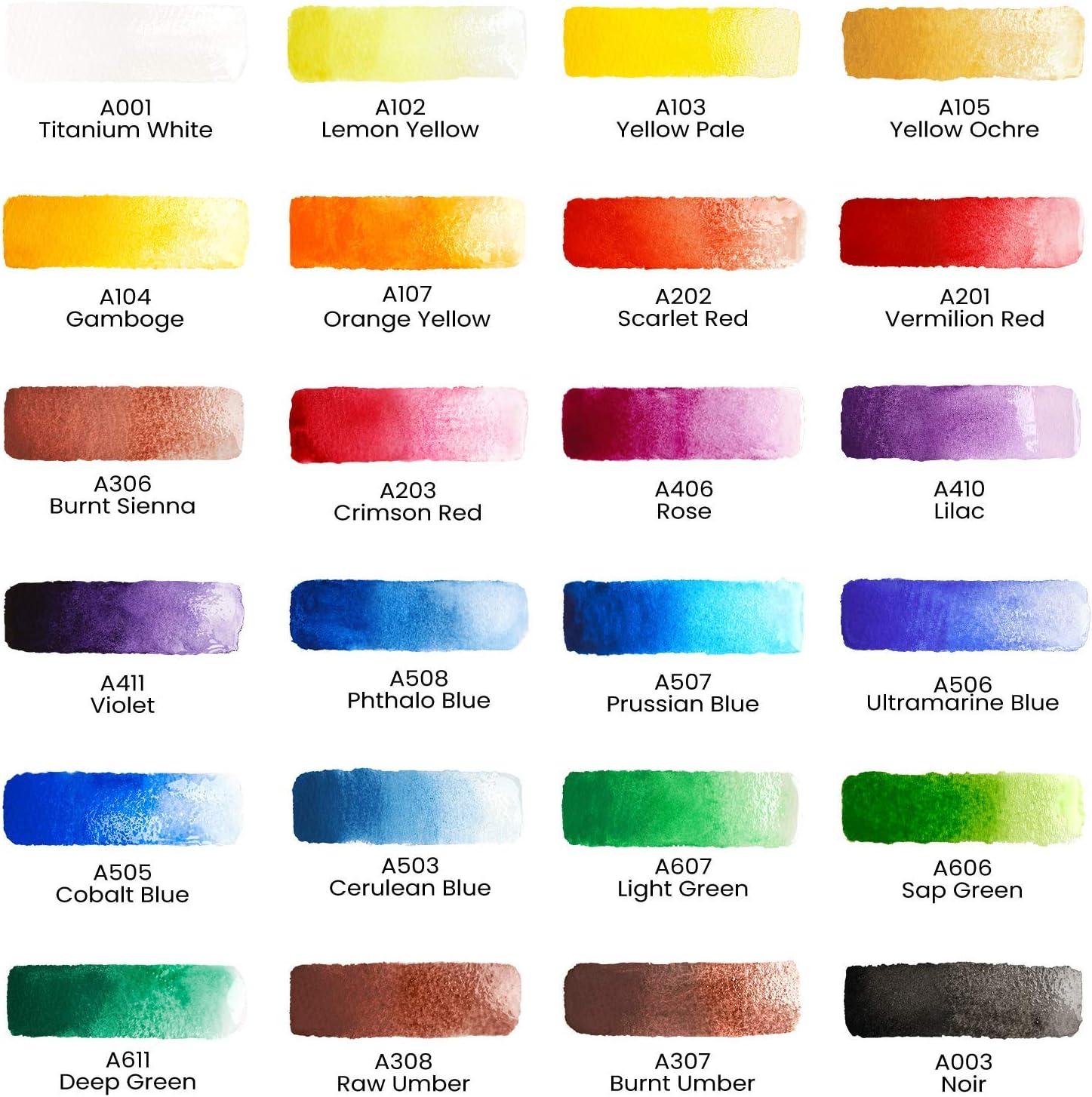 ARTEZA Watercolor Paint Set, 60 Colors in 12 ml/0.4 US fl oz Tubes ...