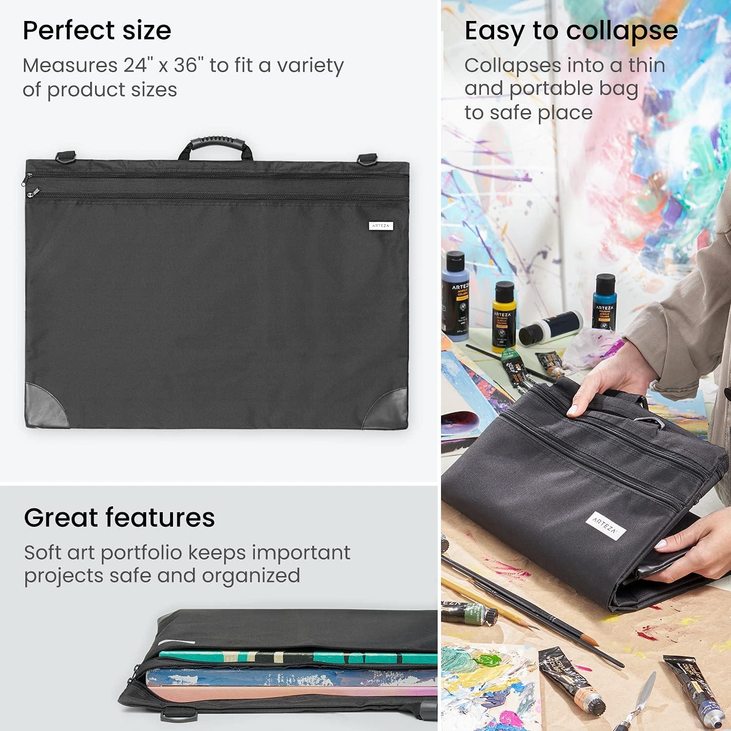 Arteza Art Portfolio Case, 24 x 36 inches, Black, Large Soft Art ...