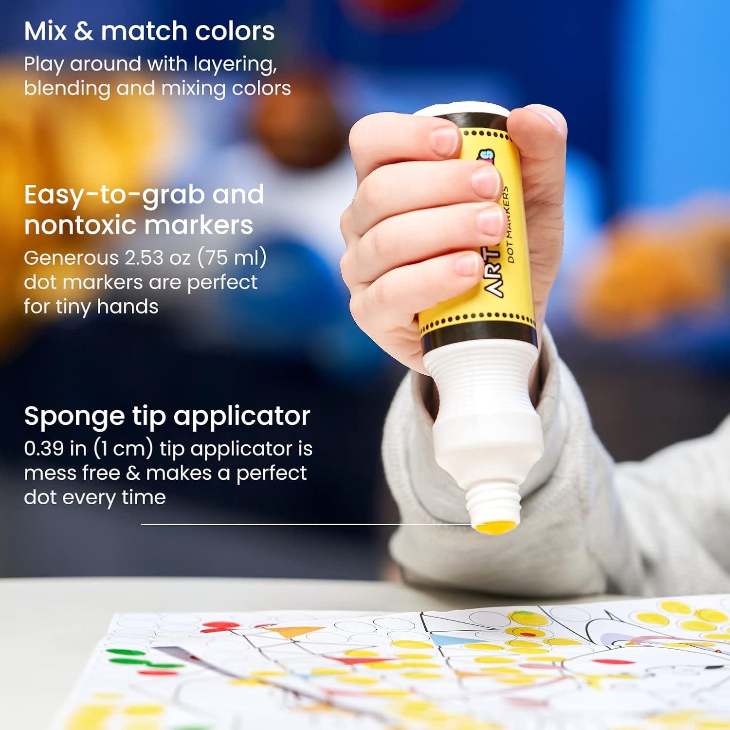 Arteza Kids Dot Markers with Activity Book, 6 Washable Bingo Daubers ...