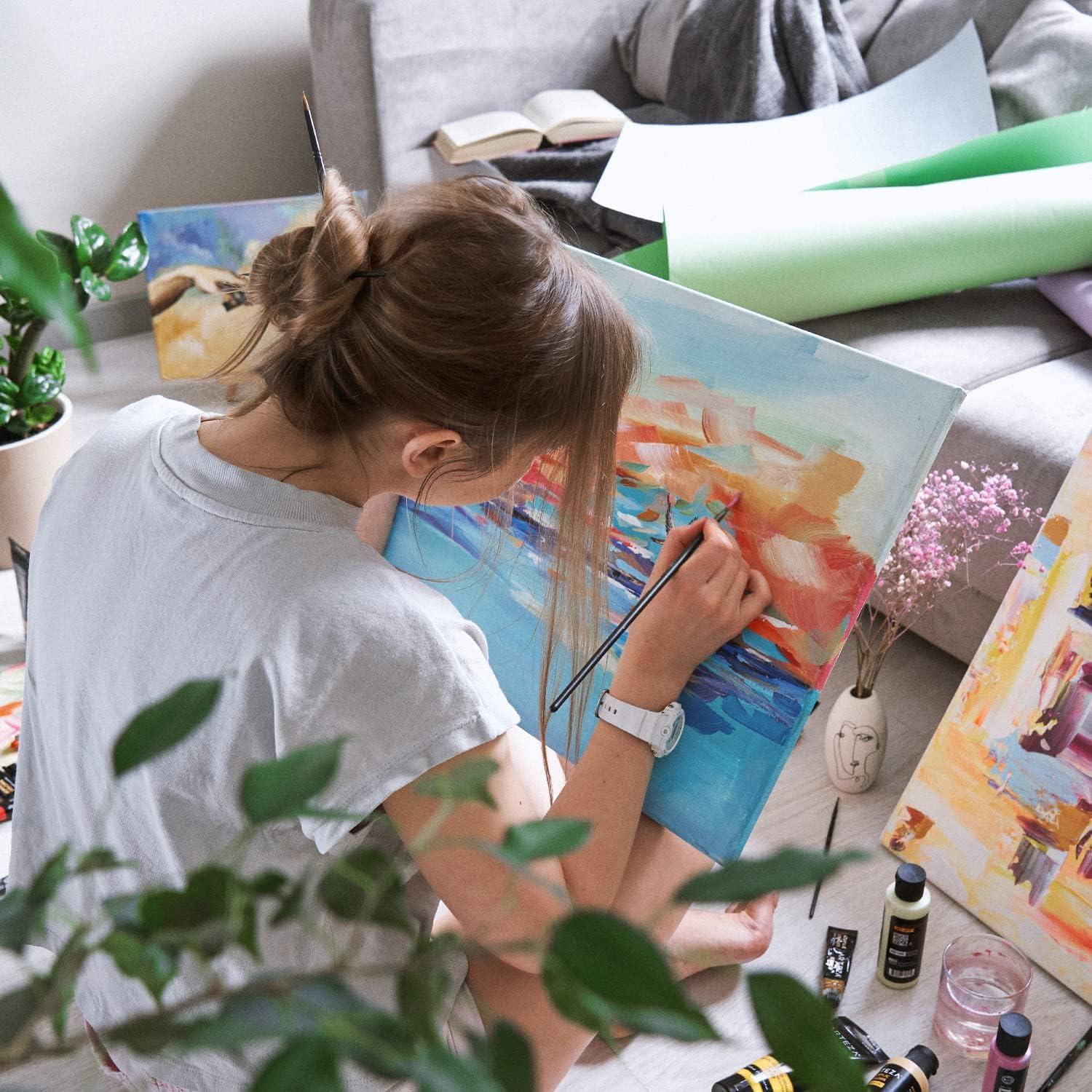 ARTEZA Acrylic Paint, A104 Yellow Ochre, 16.9 fl oz, 500ml Jar, Opaque ...