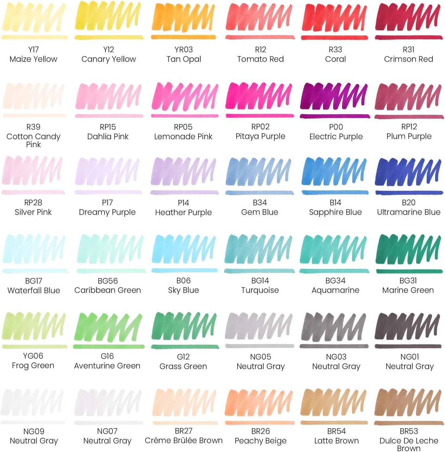 ARTEZA Art Alcohol Markers Set of 72 Colors, EverBlend Dual Tip Markers ...