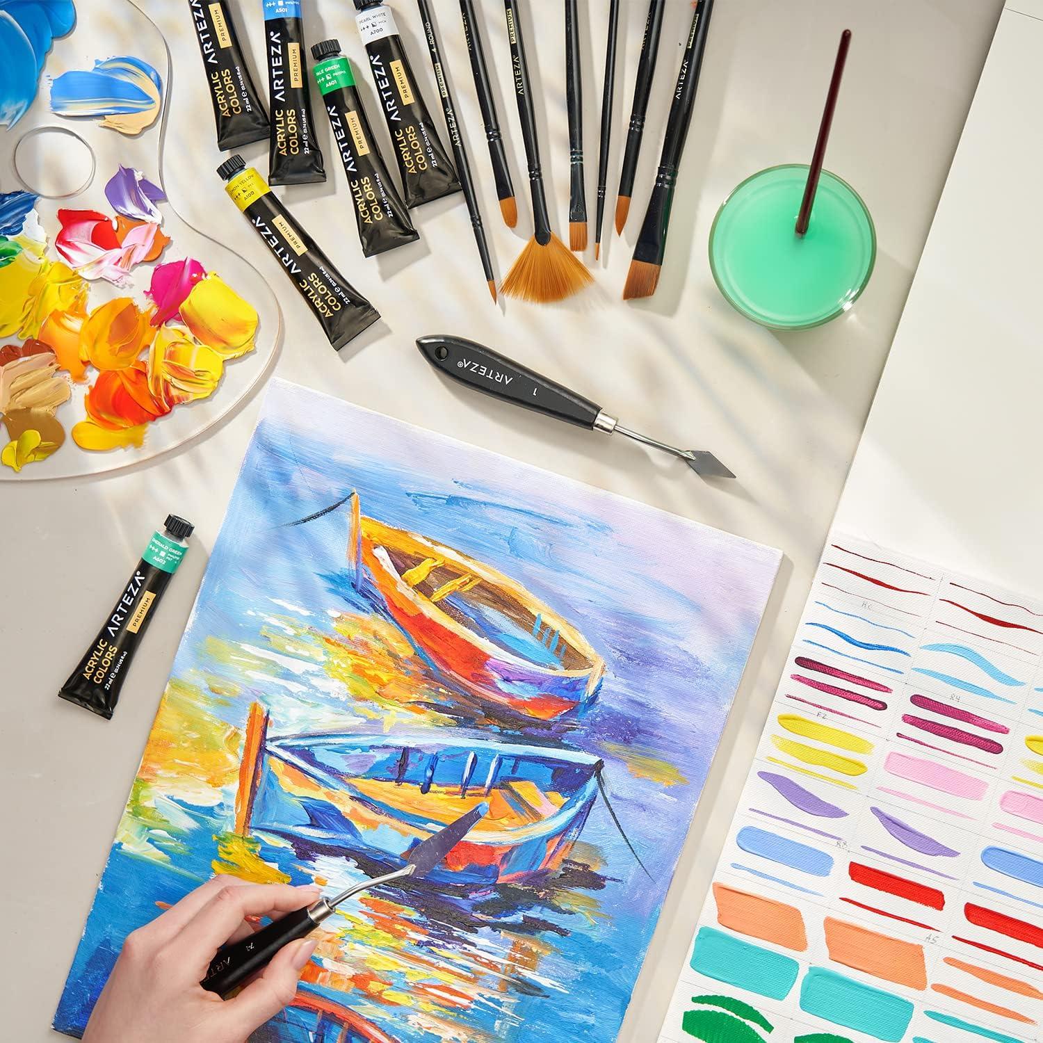 ARTEZA Black Canvas Boards for Painting, 5 x 7 Inches, Pack of 14 ...