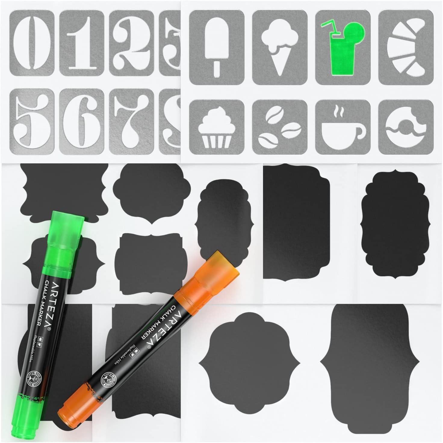 ARTEZA Liquid Chalk Markers, Set of 8, Metallic Colors, Erasable(Neon ...
