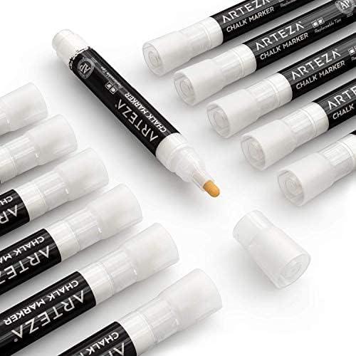 ARTEZA Liquid Chalk Markers, Set of 8, Metallic Colors, Erasable(White ...