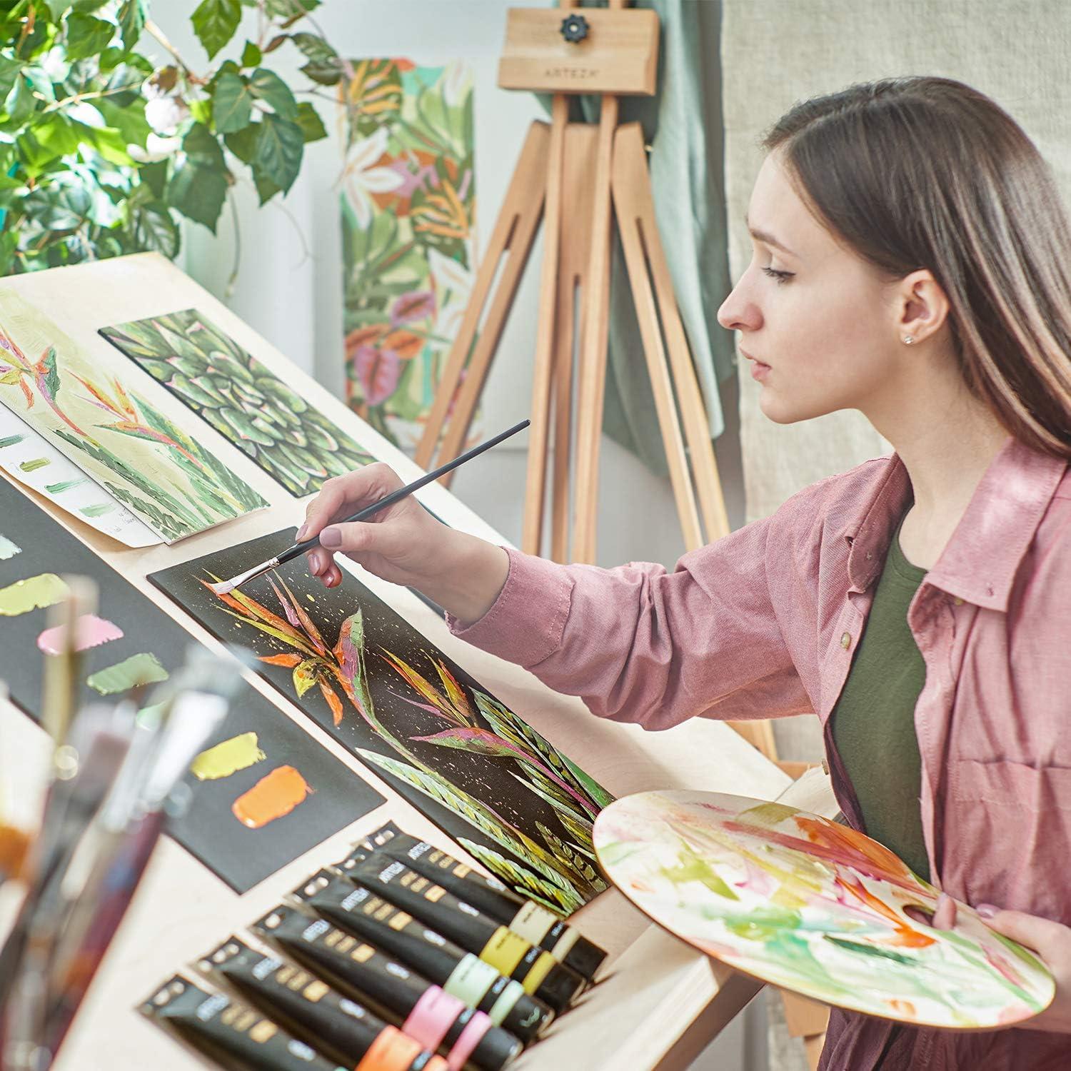 ARTEZA Pastel Acrylic Paint, Set of 8, Metallic Tones, 4.06 fl oz Tubes ...