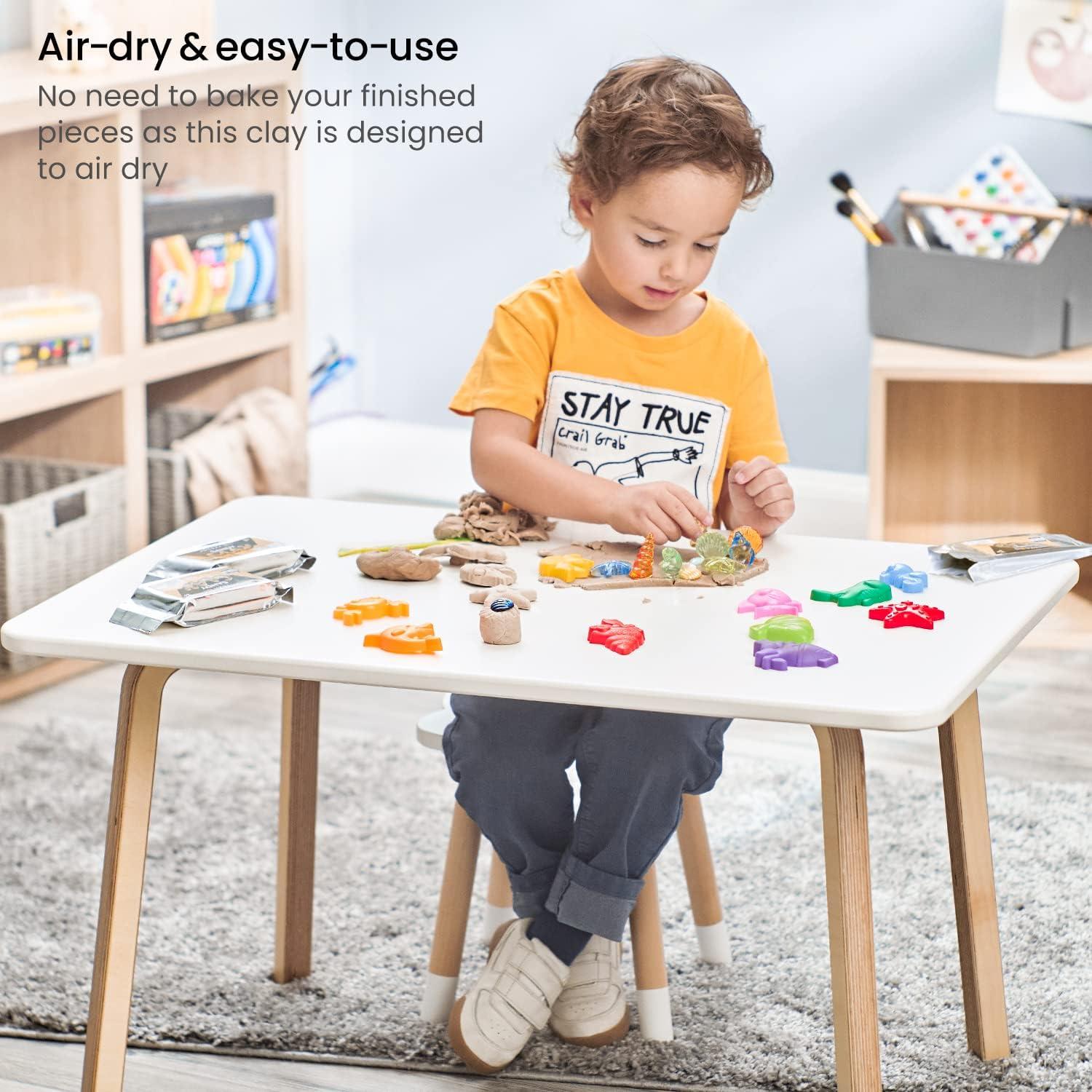 Arteza Kids Air-Dry Modeling Clay Kit, 6 x 8-oz Packs, 12 Sandy Clay ...