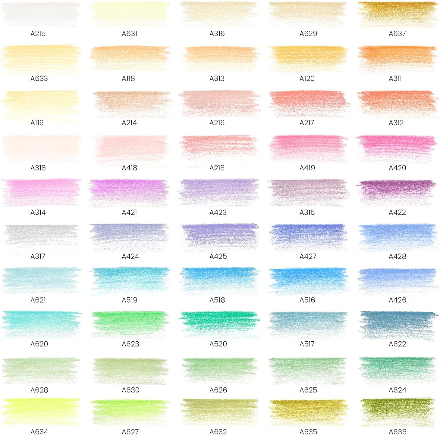 ARTEZA Metallic Colored Pencils, 50 Coloring Pencils, Triangular Grip ...