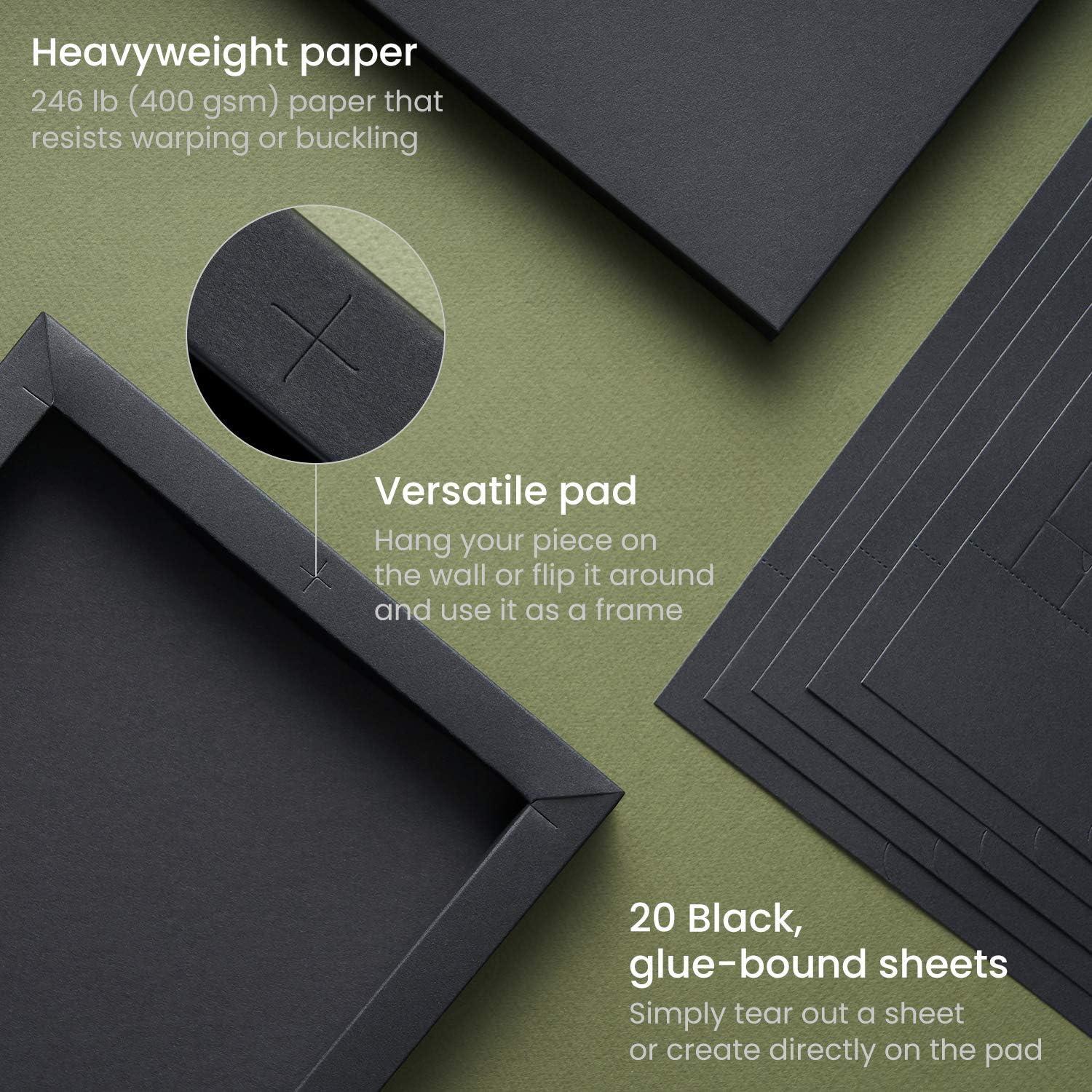 ARTEZA Mixed Media Paper Foldable Canvas Pad, 8×11 Inches, 20 Sheets ...
