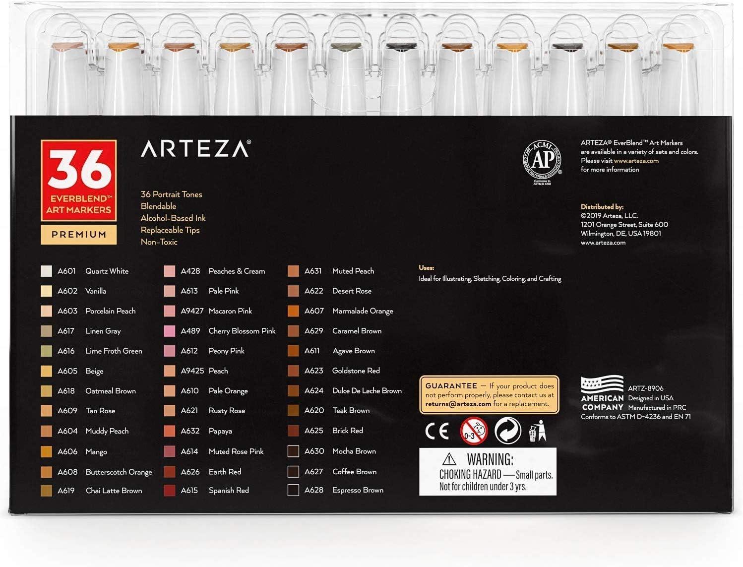 ARTEZA Alcohol Markers – Set of 120 EverBlend Dual Tip Art Markers with ...