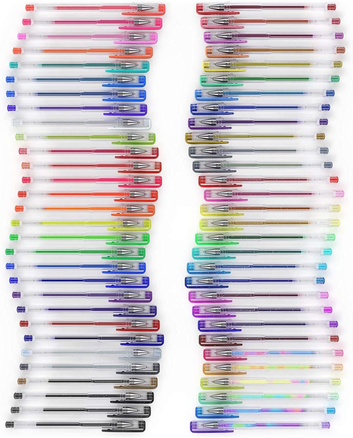 ARTEZA Gel Pens, Set of 60 – Fine Point Colored Ink Pens for Journaling ...