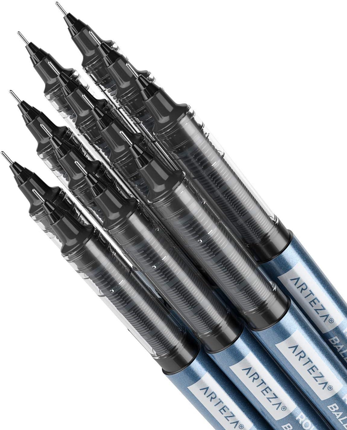 ARTEZA Rollerball Pens Fine Point, Set of 20 Blue Liquid Ink, Extra ...