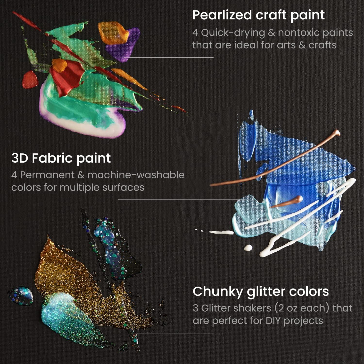 Arteza Acrylic Pouring Paint Kit, 36 Pieces, Bright and Iridescent ...